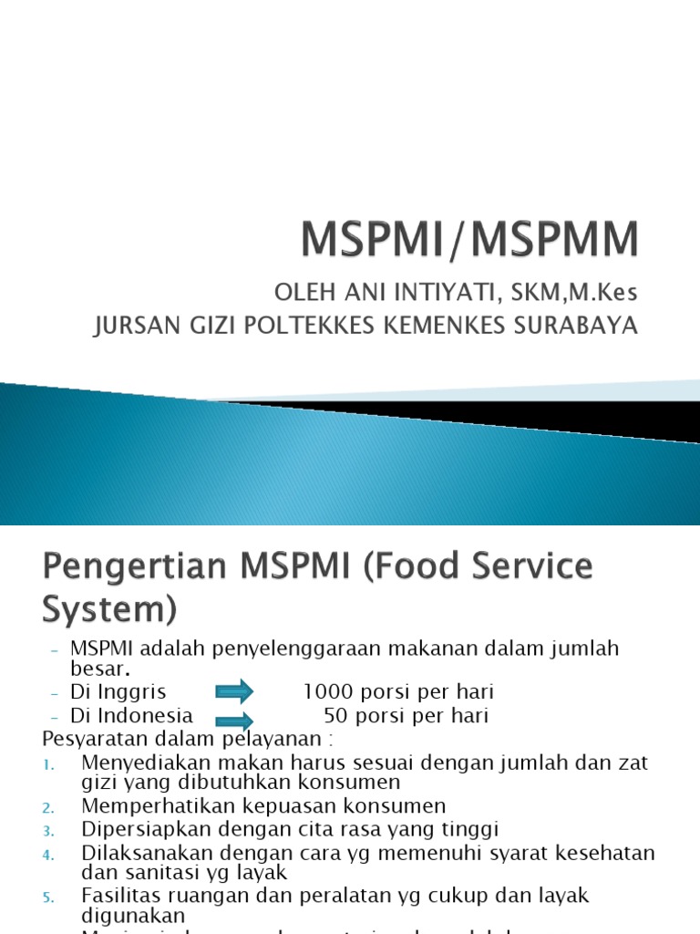 Pengertian MSPM | PDF