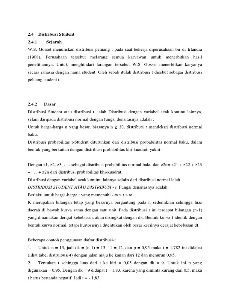 Distribusi Student | PDF