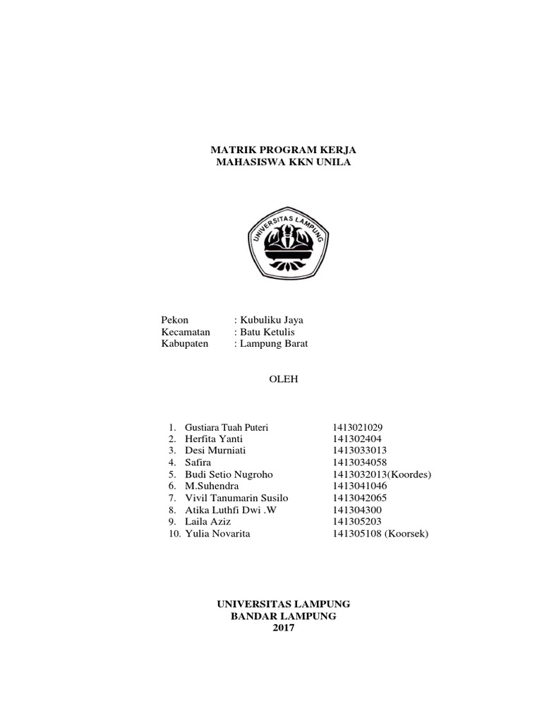 Matrik Program Kerja | PDF
