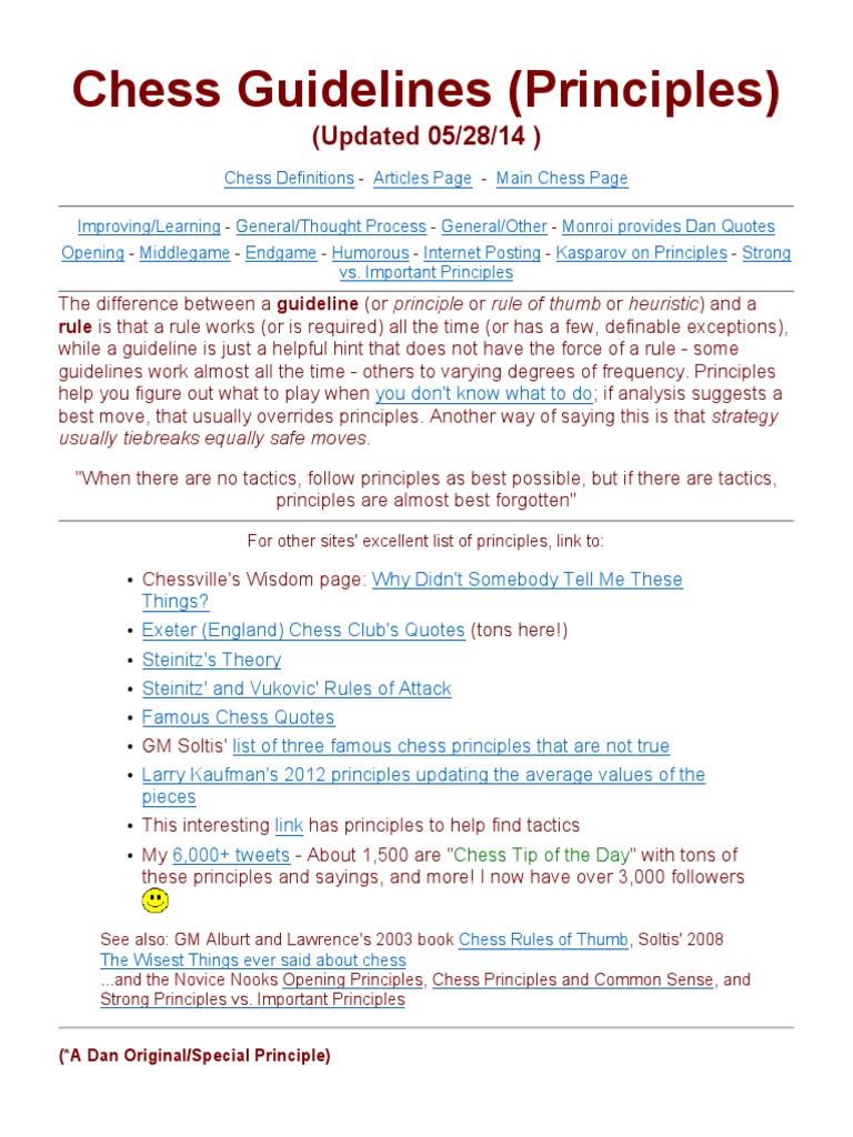 Chess Guidelines and Principles | Download Free PDF | Chess Openings ...