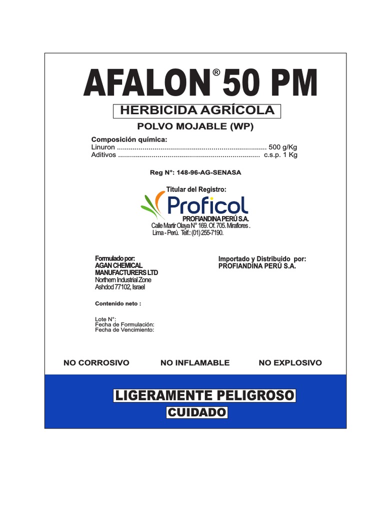 AFALON 50 PM-Profiandina - 1 KG - 15 Junio | PDF | Agua | Residuos