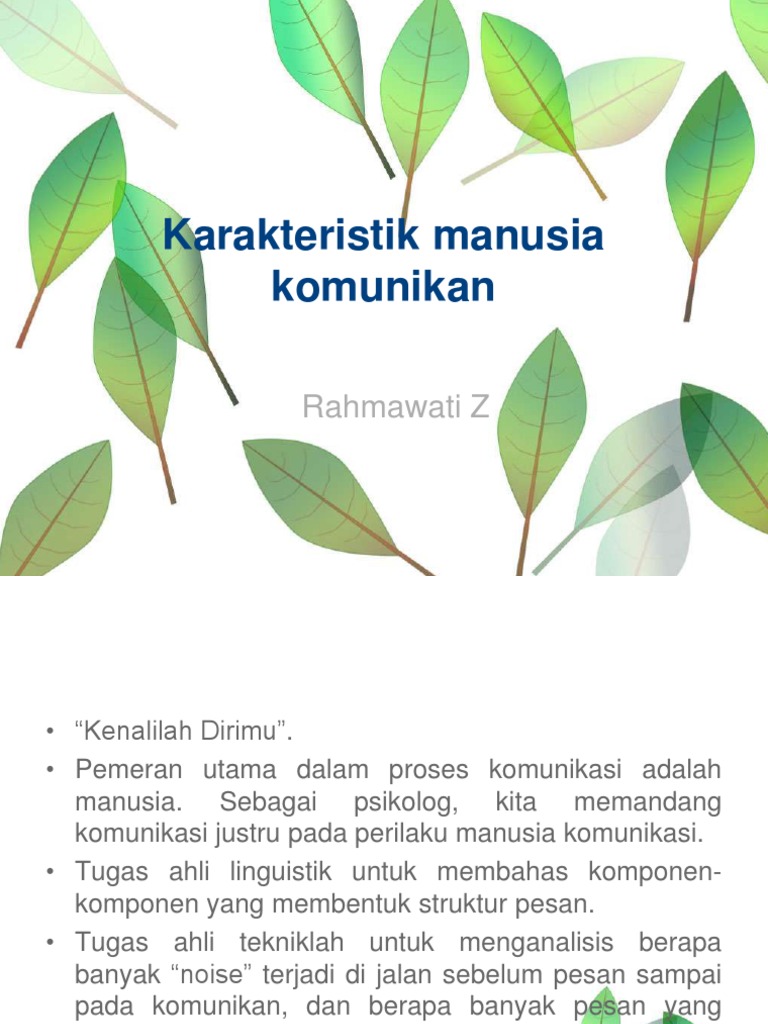 Karakteristik Manusia Komunikan | PDF