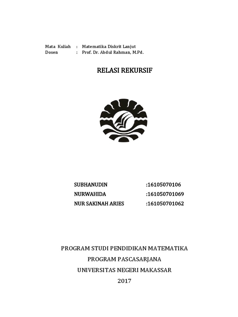 Makalah Relasi Rekursif 01 | PDF