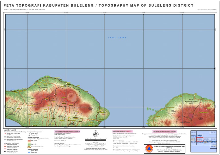 Peta Topografi Kabupaten Buleleng / Topography Map of Buleleng District ...