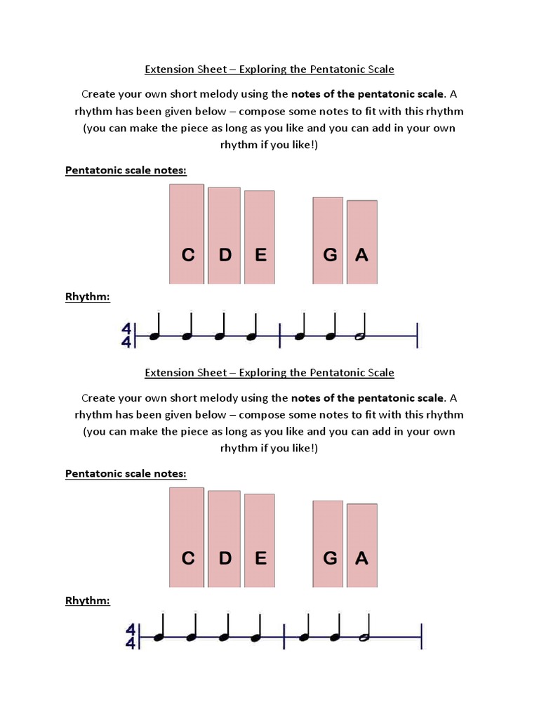 Compose Melodies with Pentatonic Scale | PDF