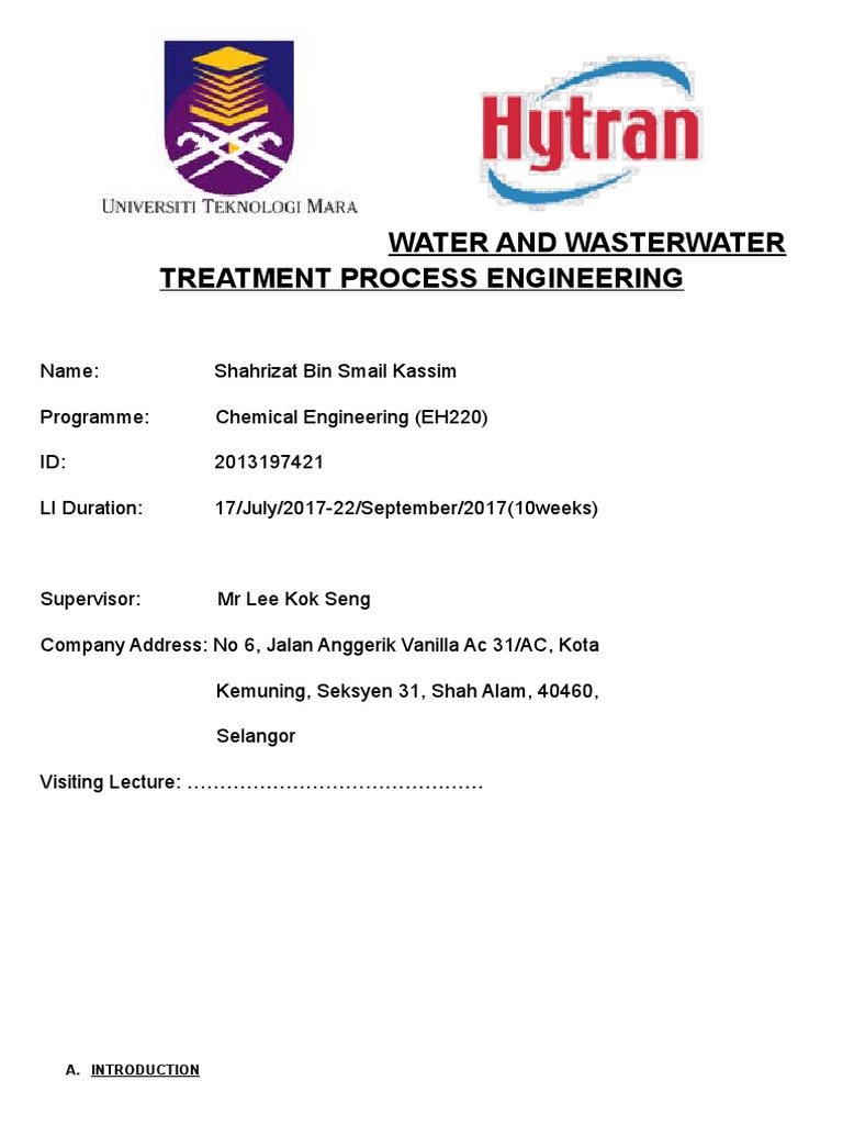 Report Li | PDF | Sewage Treatment | Wastewater