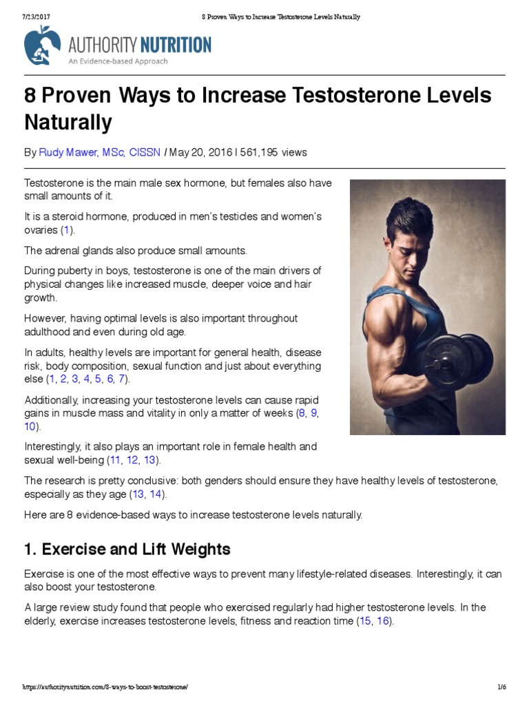 8 Proven Ways To Increase Testosterone Levels Naturally | PDF ...