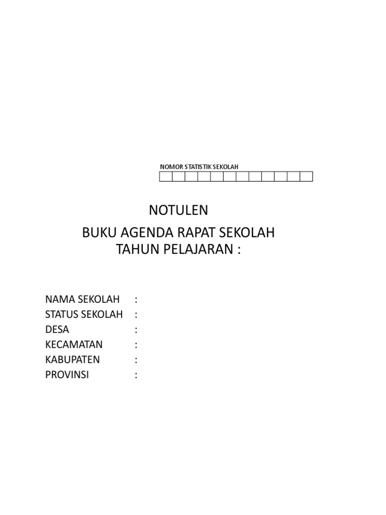 Notulen Buku Agenda Rapat Sekolah | PDF