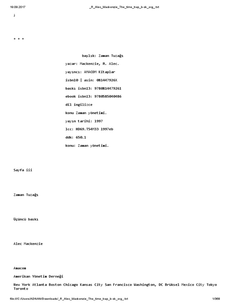 R Alec Mackenzie The Time Trap TR | PDF