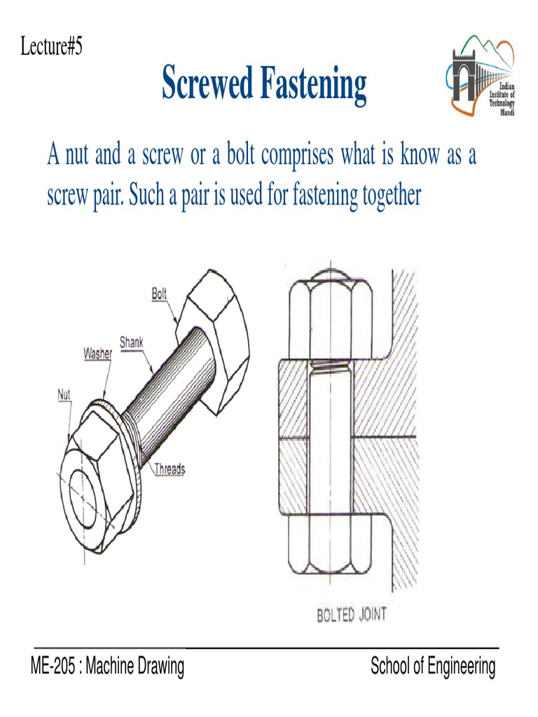 Nut and Bolt Engineering Drawings | PDF | Nut (Hardware) | Screw