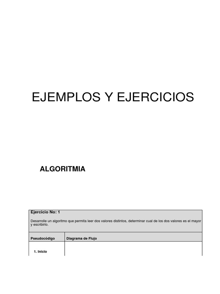 Ejercicios Algoritmos | PDF | Algoritmos | Matemáticas Aplicadas