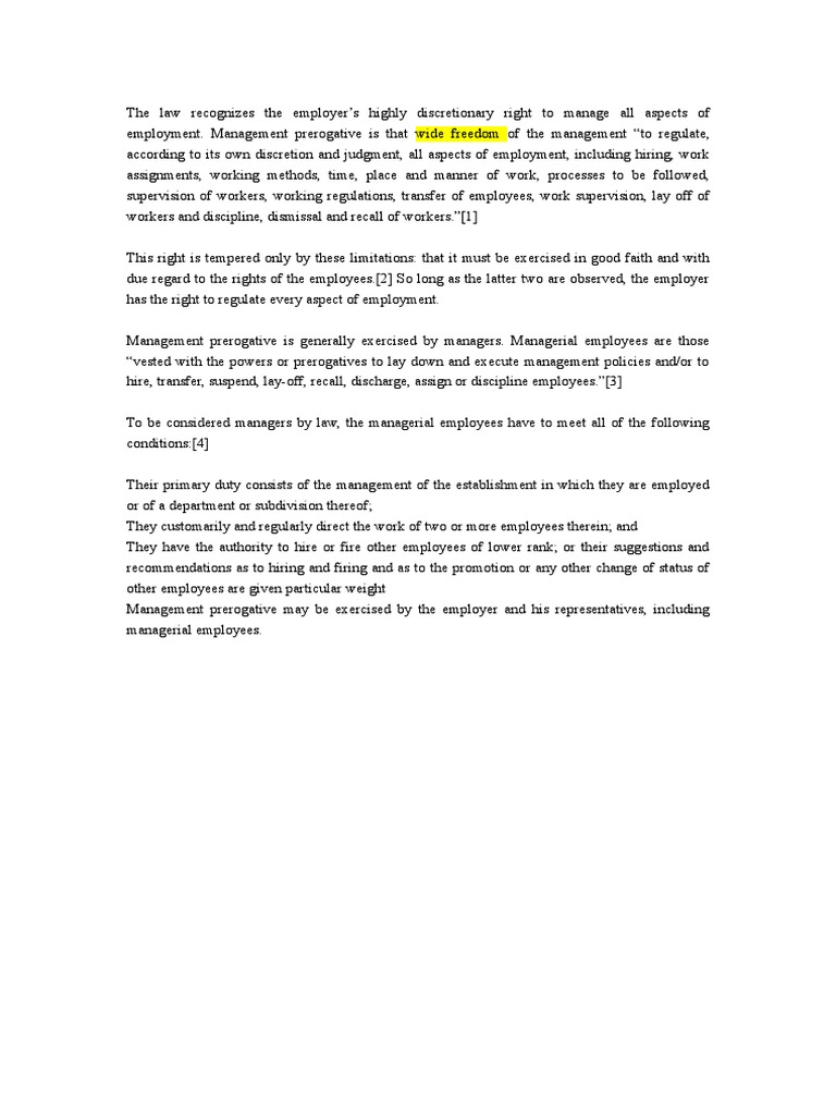 Management Prerogatives | PDF | Career & Growth | Business