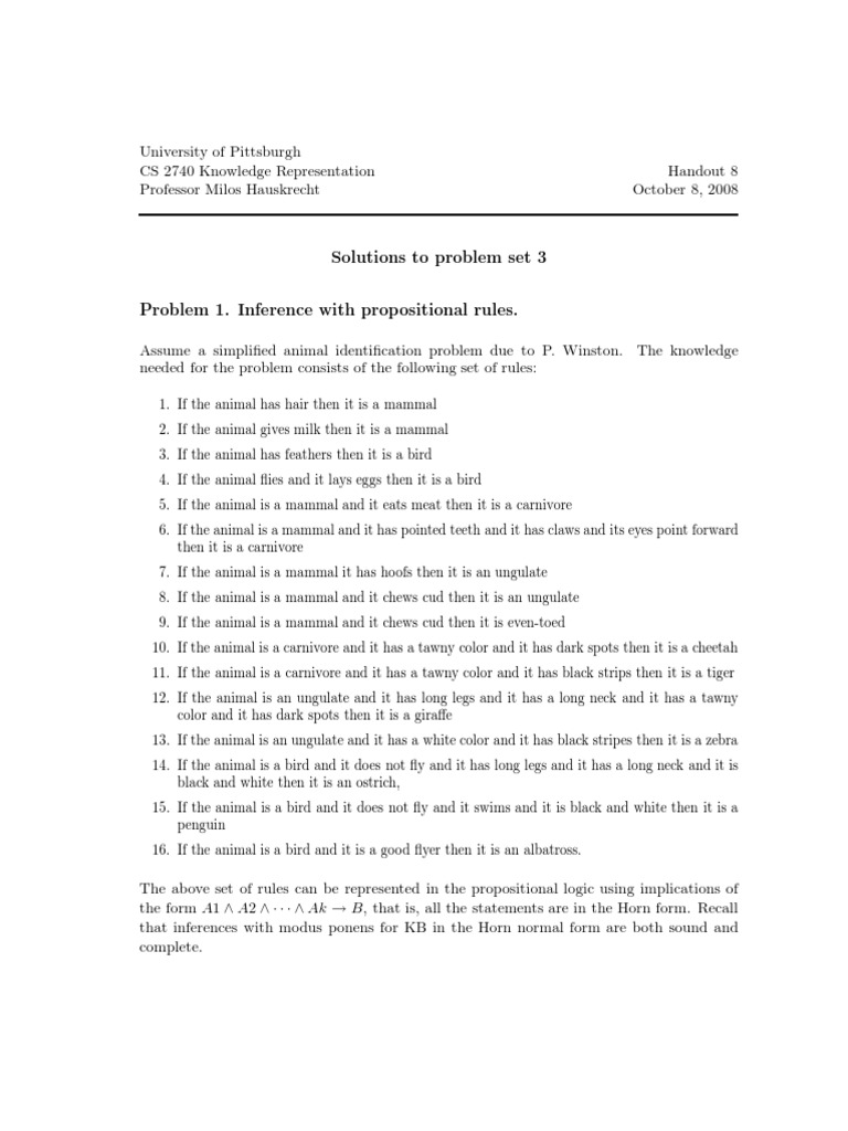 AI First Order Logic Examples | PDF | Logical Consequence | Formalism ...