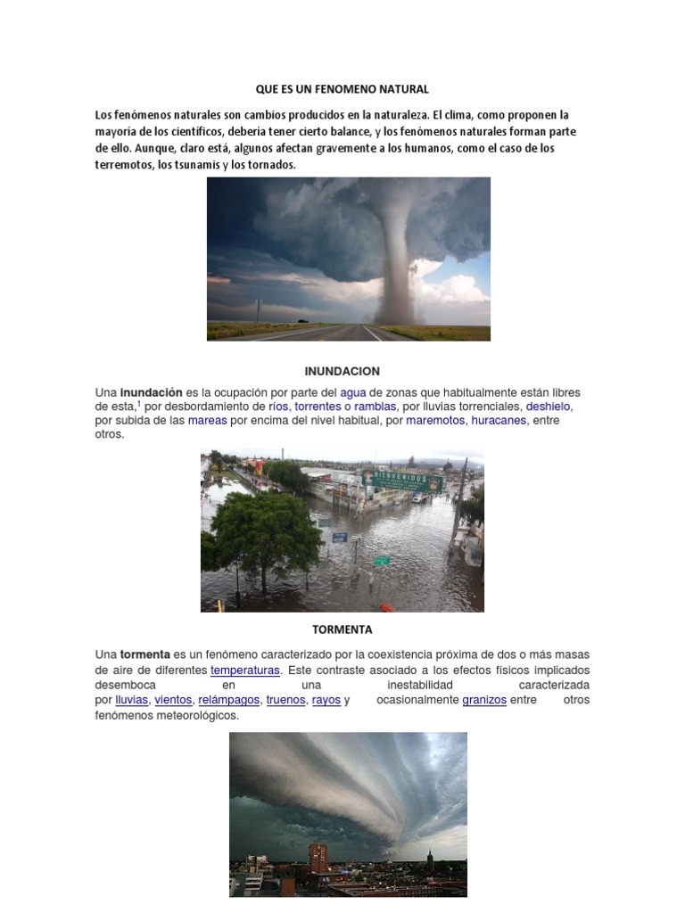 Que Es Un Fenomeno Natural