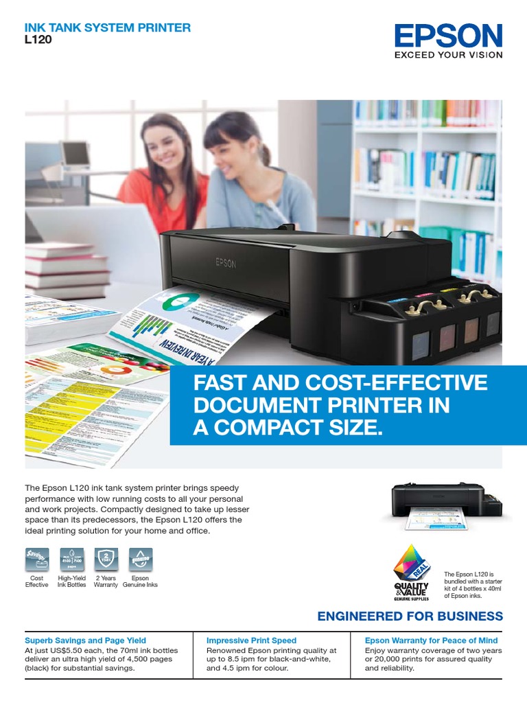 Epson InkTankSystemPrinter L120 (NoAddress) | PDF | Printer (Computing) | Office Equipment