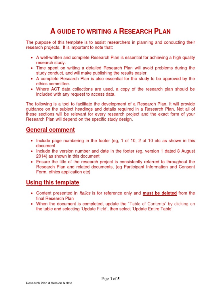 Research Plan Template (Social Research) | PDF | Business