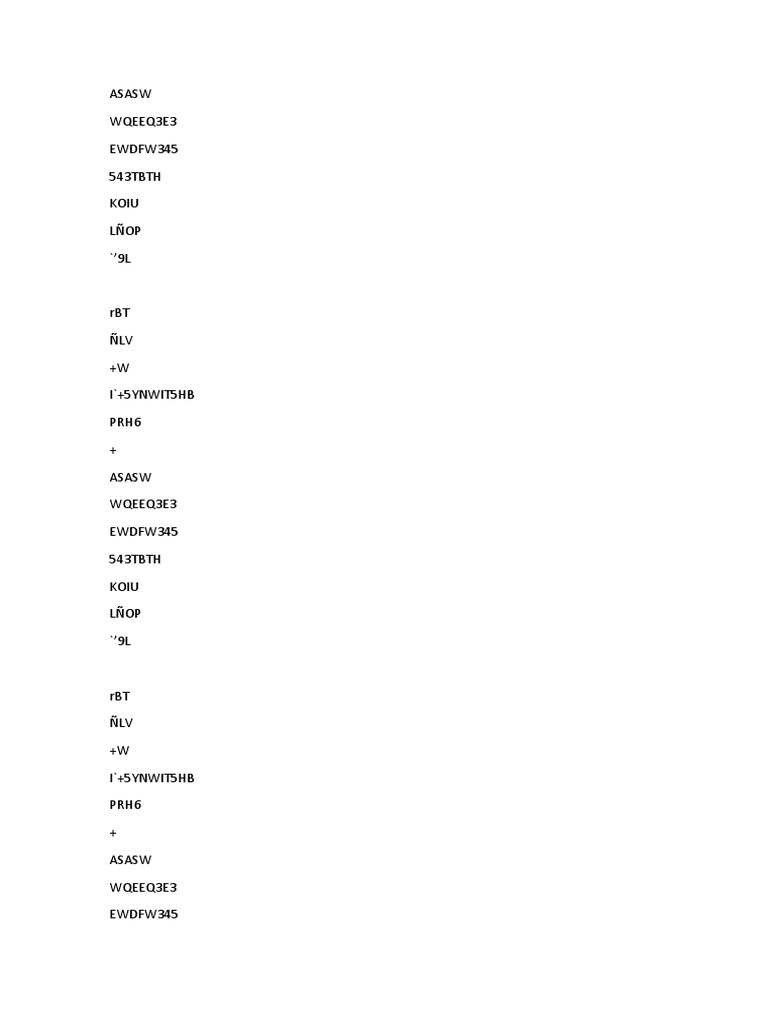 Asasw Wqeeq3E3 EWDFW345 543TBTH Koiu Lñop ''9L | PDF