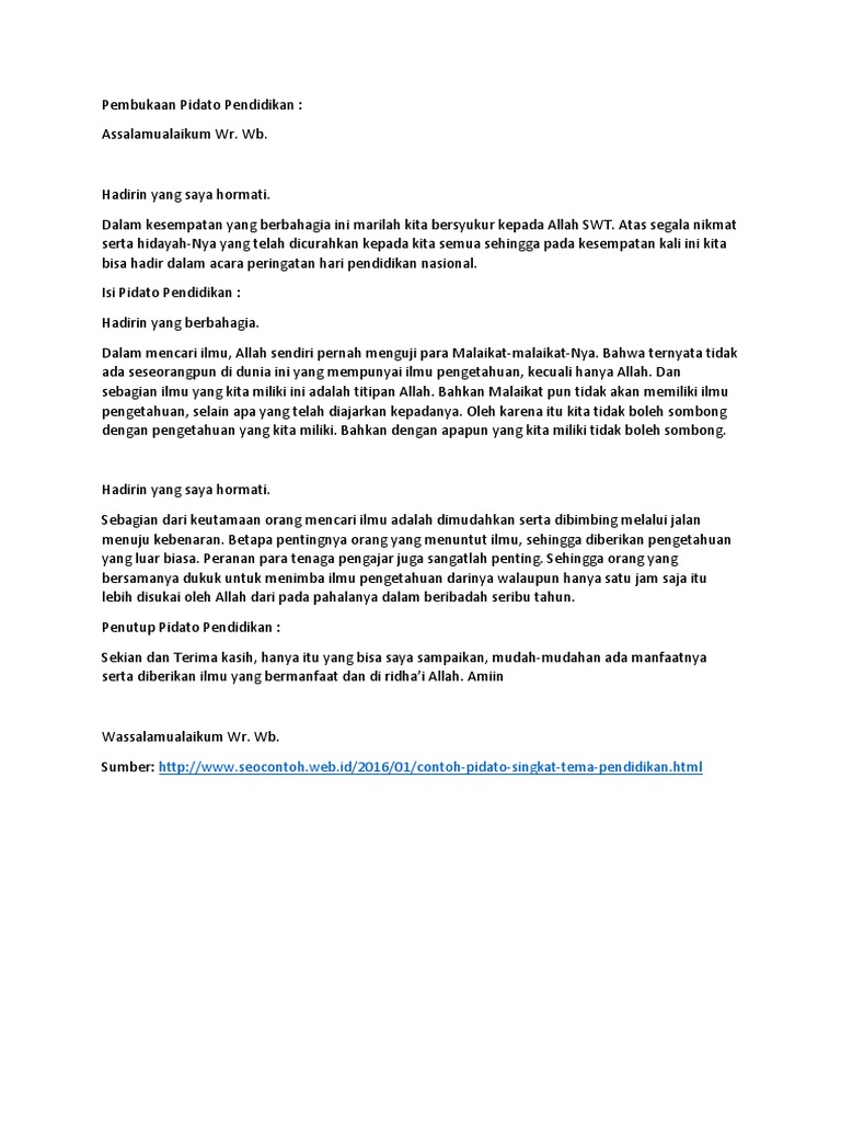 Pembukaan Pidato Pendidikan | PDF
