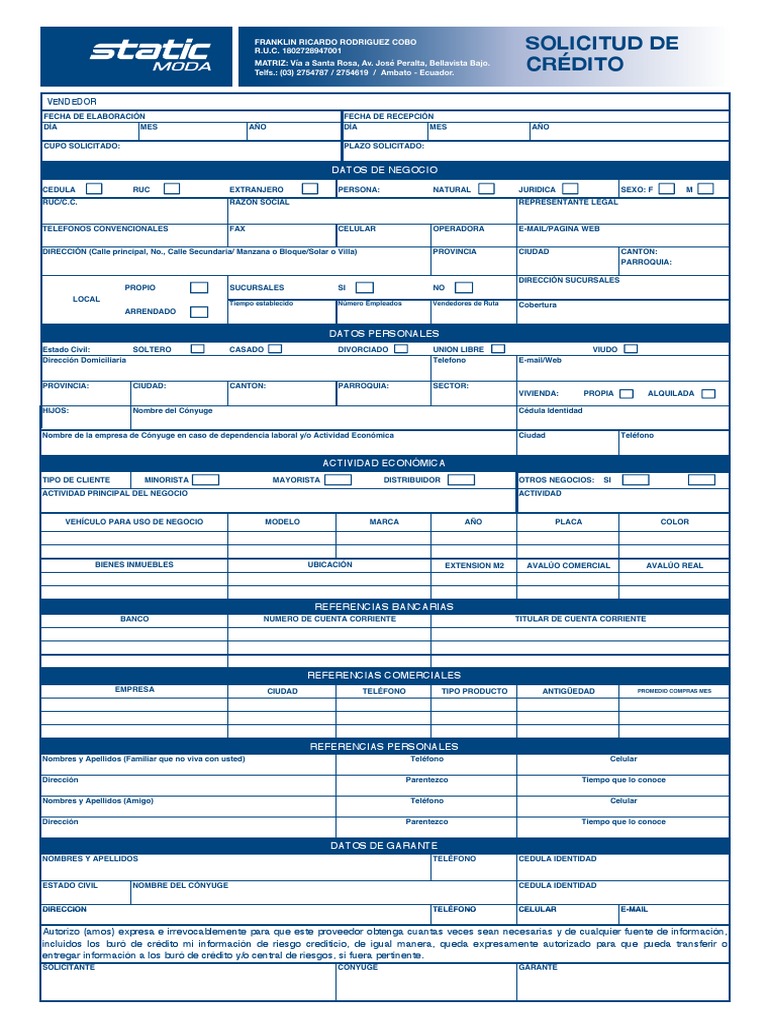 SOLICITUD DE CREDITO.pdf | Cheque | Bancos
