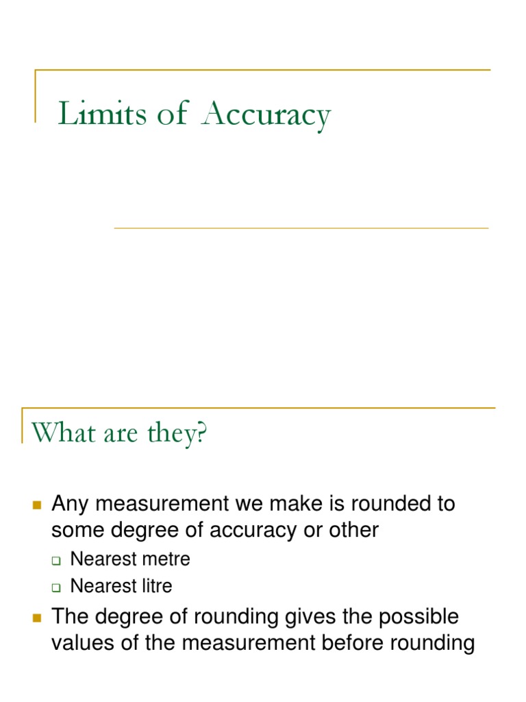 Limits of Accuracy | PDF