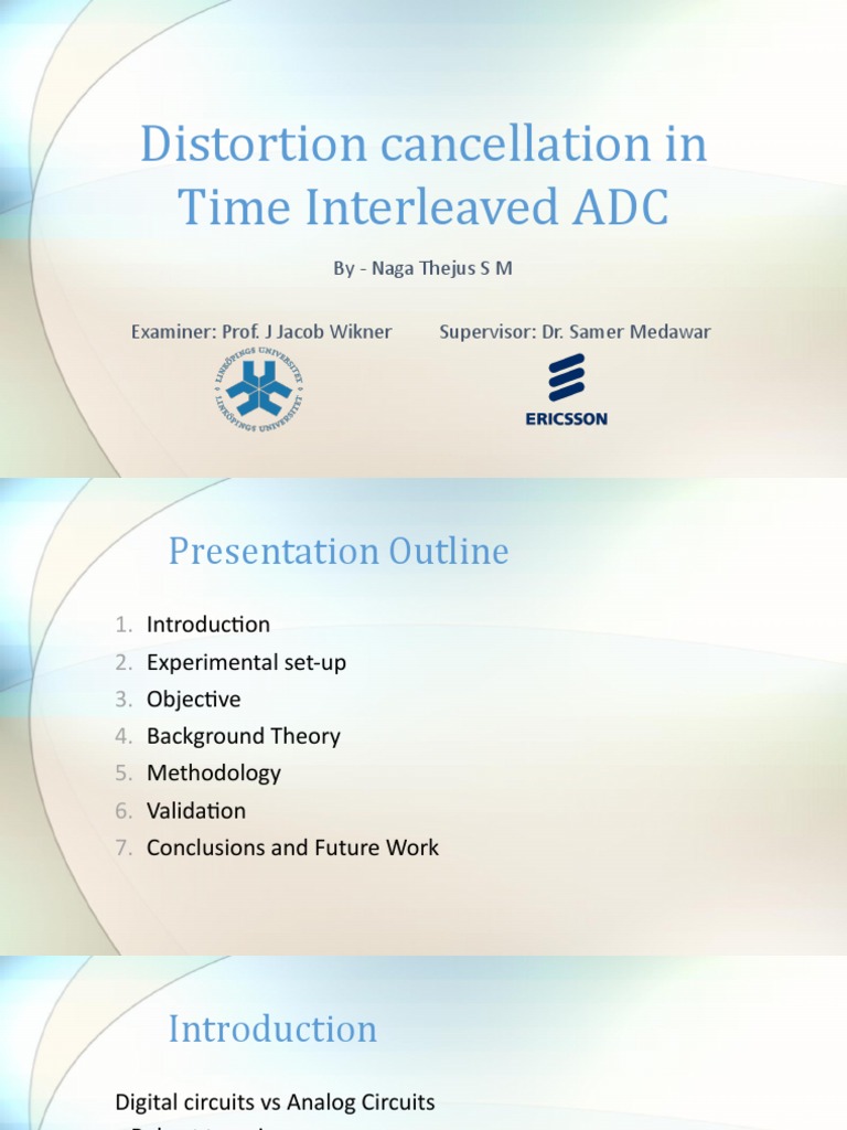 Distortion Cancellation in Time Interleaved ADC | PDF | Analog To ...