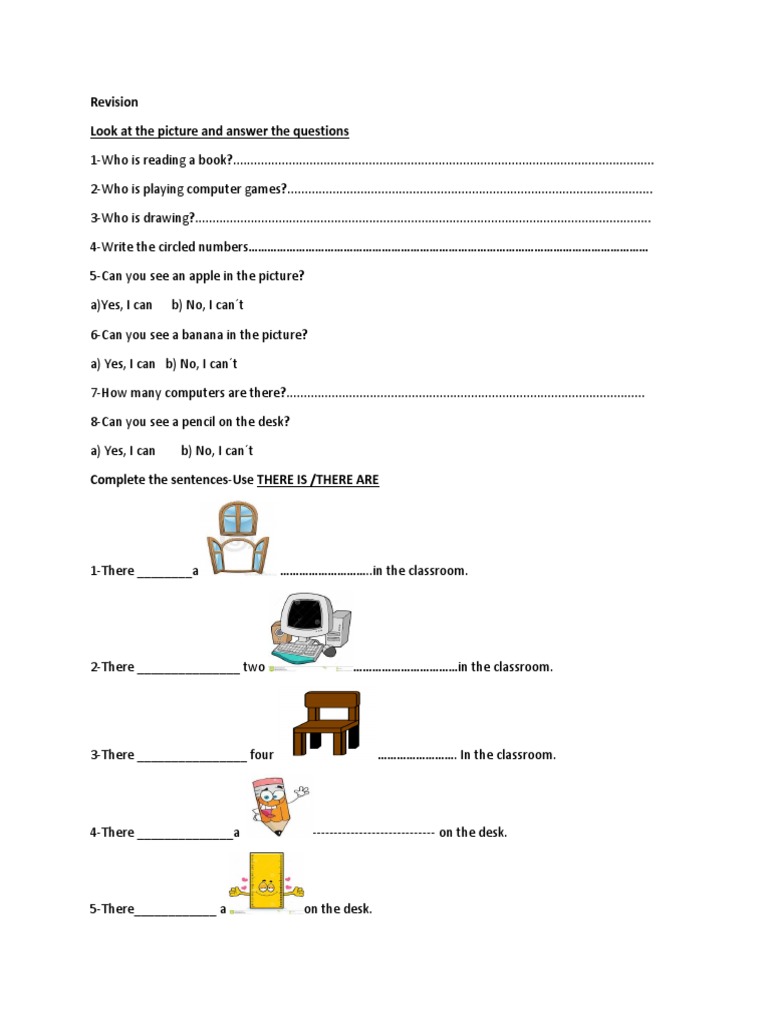 Revision Look at The Picture and Answer The Questions | PDF | Classroom ...