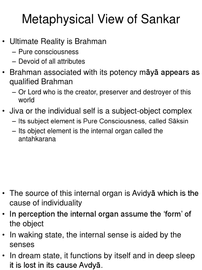 Māyā in Advaita Vedanta - ppt1 | PDF | Maya (Illusion) | Brahman