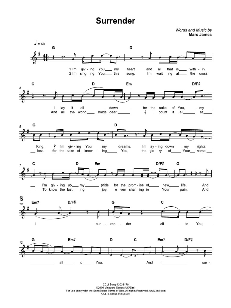 Surrender Lead Sheet PDF | PDF