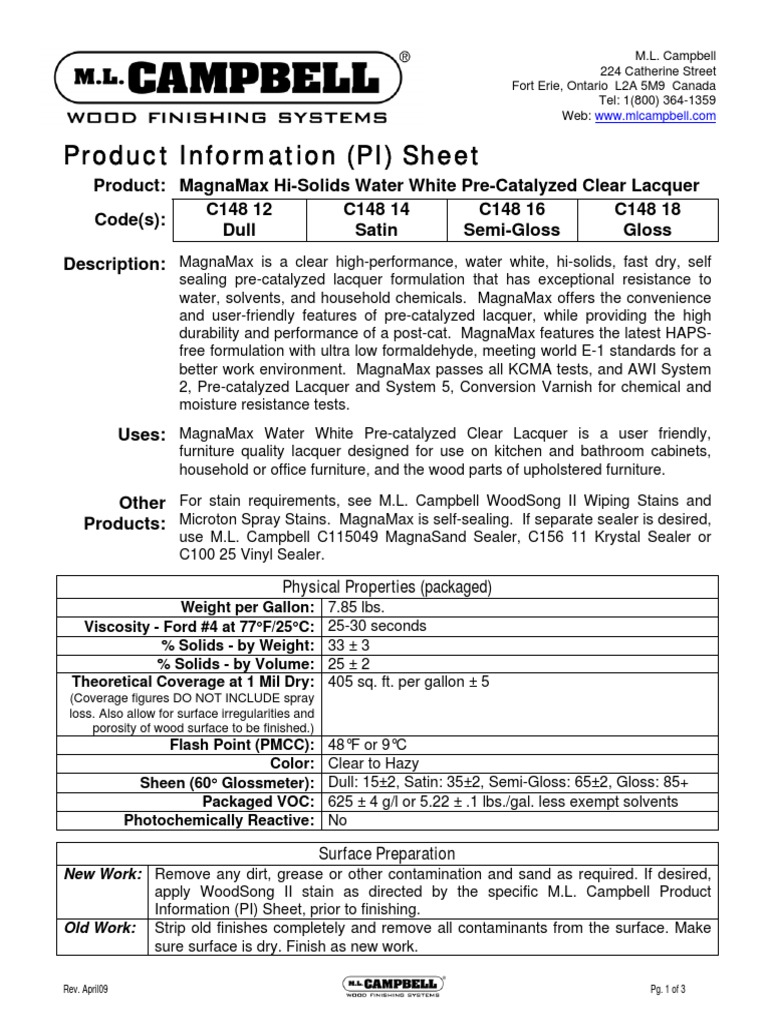 C148 - MagnaMax V2 | PDF | Varnish | Industrial Processes