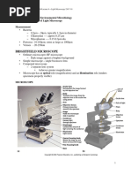 Parts and Function of The Microscope | PDF