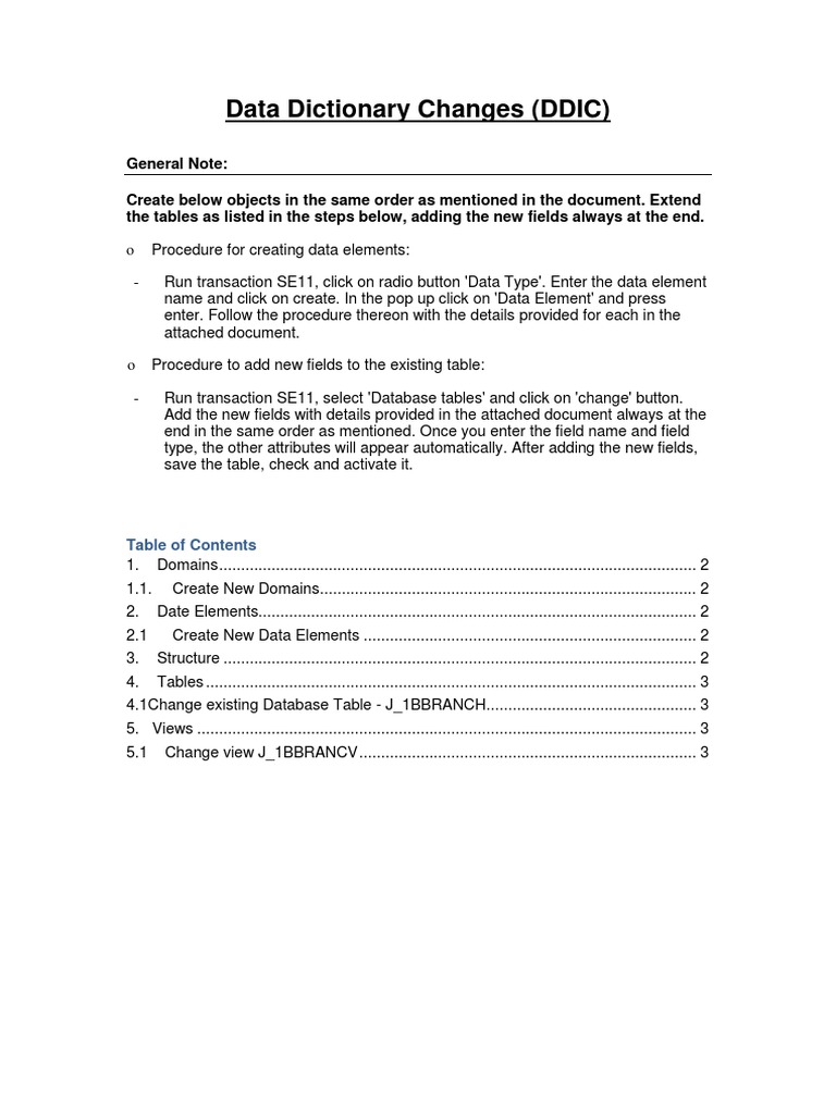 DDIC Changes | PDF | Databases | Information Retrieval