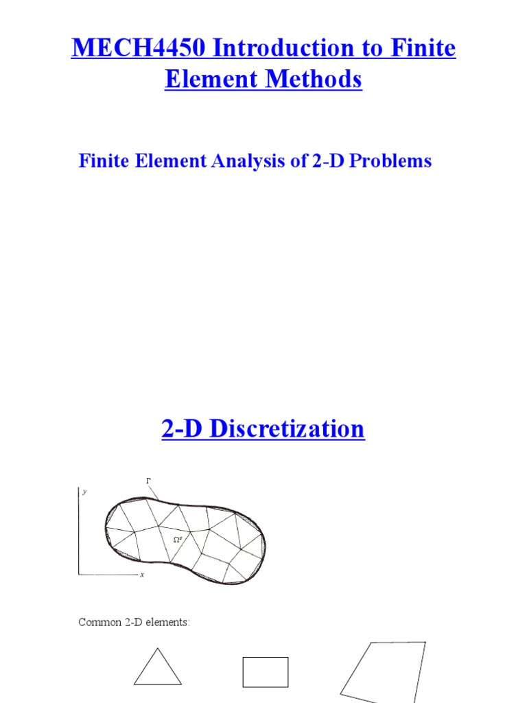 MECH4450 Introduction To Finite Element Methods | PDF | Finite Element Method | Mathematical Objects