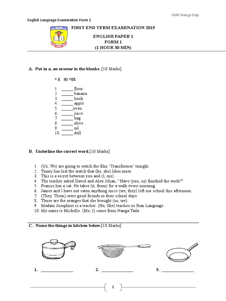Form 1 English PT3 Format | PDF | Leopard | Jaguar