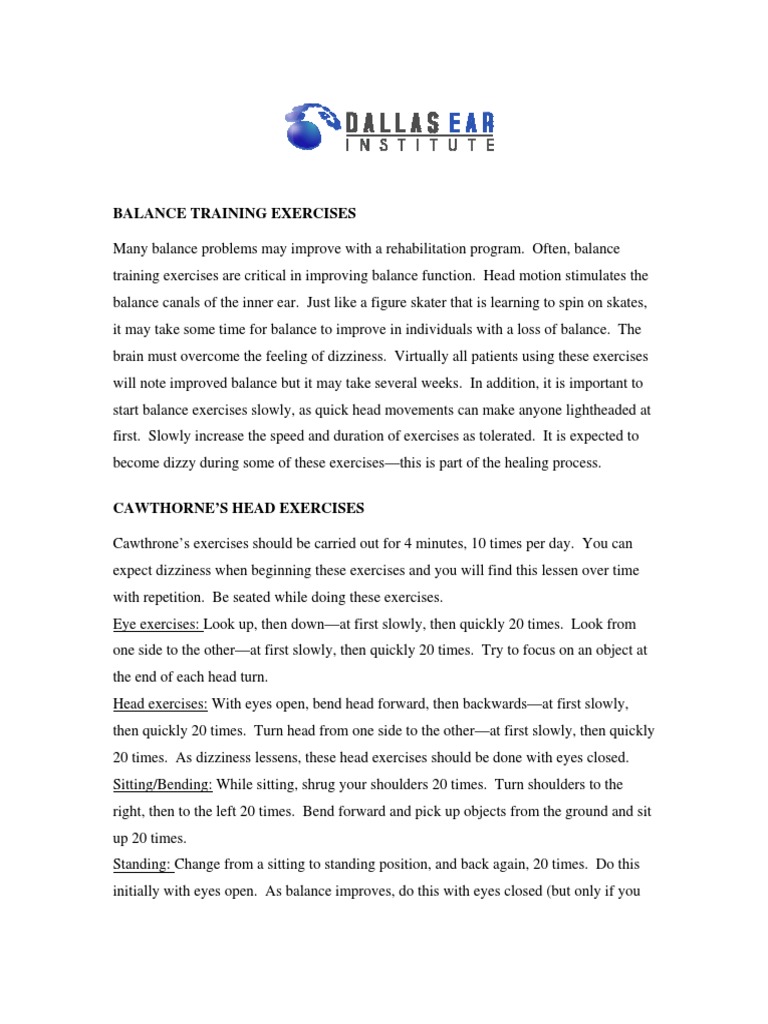 Balance Training Exercises | Download Free PDF | Physical Exercise | Sports