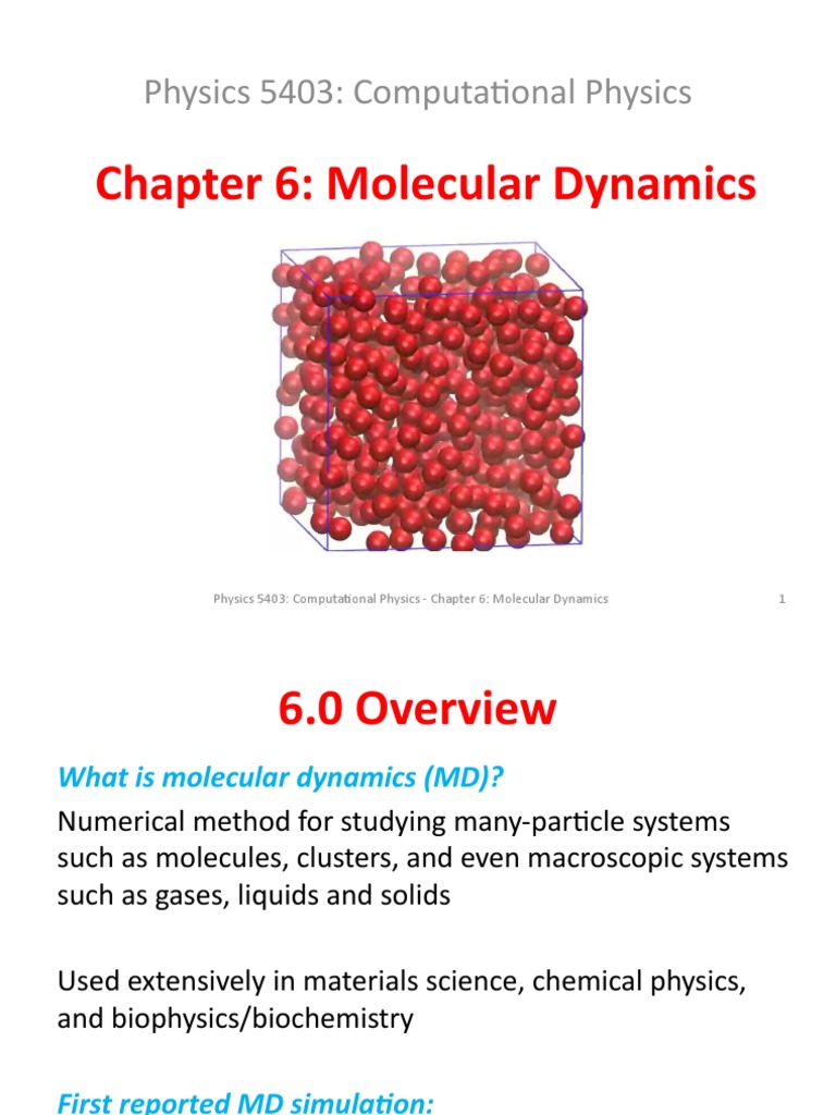 Molecular Dynamics | PDF | Molecular Dynamics | Molecules