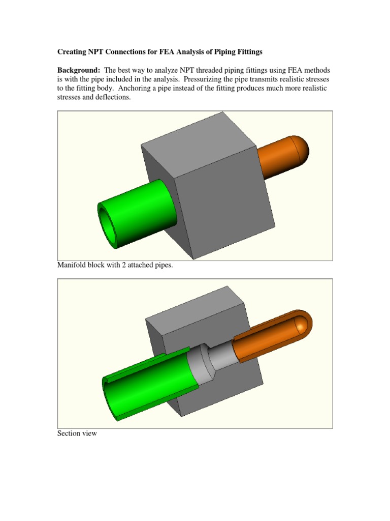 Creating NPT Connections For FEA Analysis of Piping Fittings Background ...