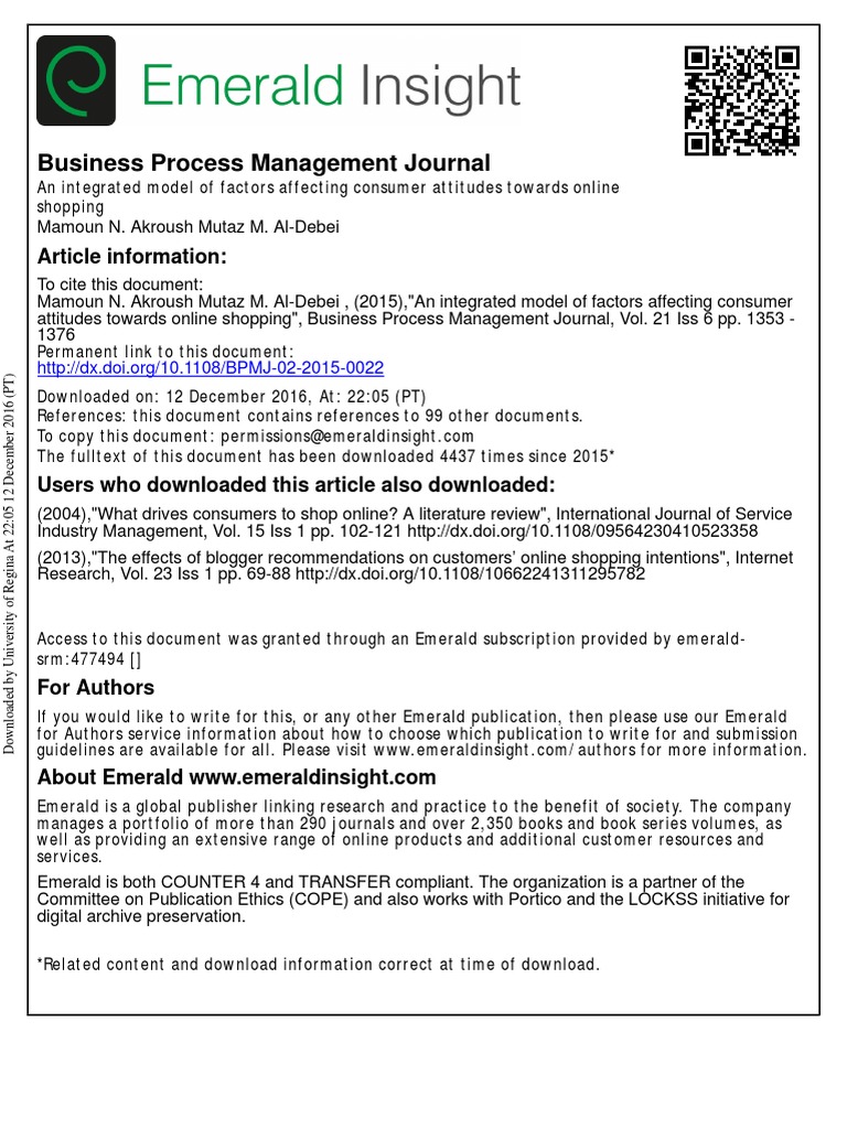 Akroush 2015 | PDF | Attitude (Psychology) | Online Shopping