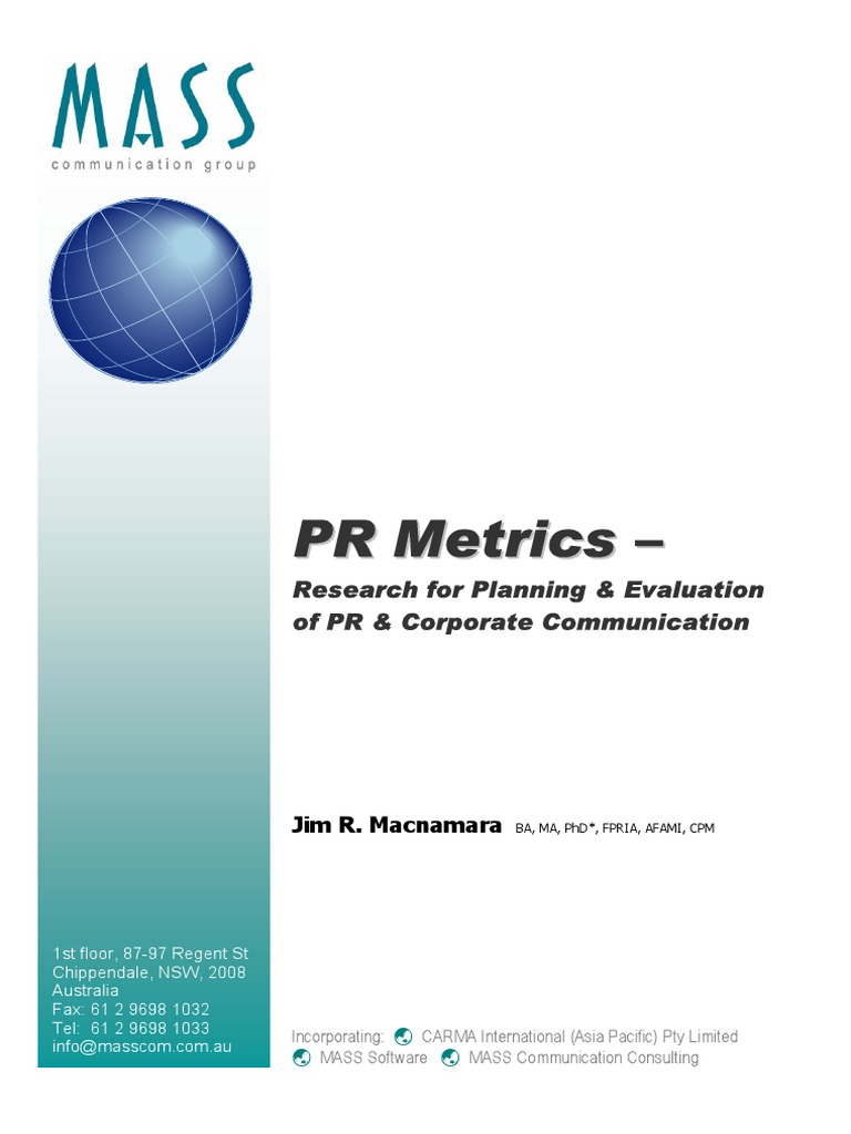 PR Metrics Paper | Download Free PDF | Public Relations | Attitude ...