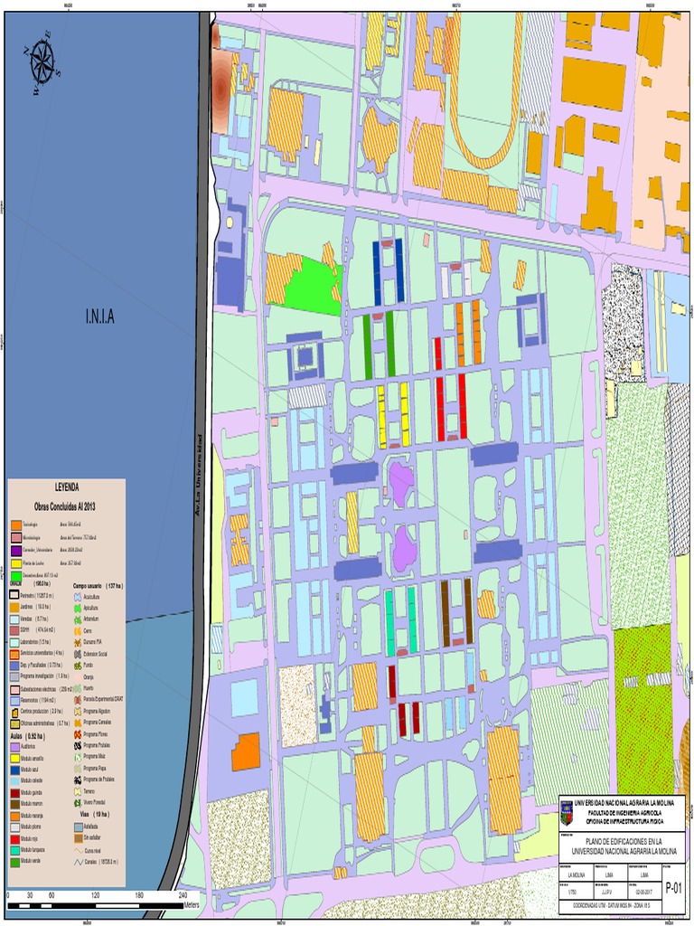 Plano de edificaciones de la UNALM con leyenda e infraestructura | PDF ...