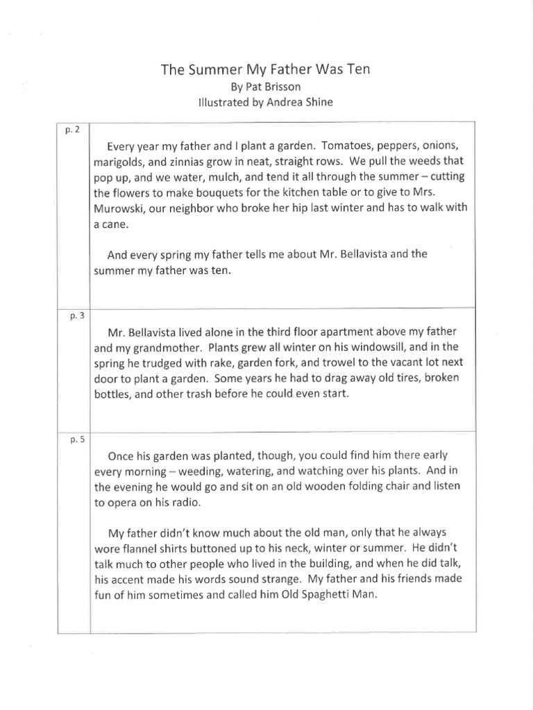 Summer My Father Was Ten | PDF