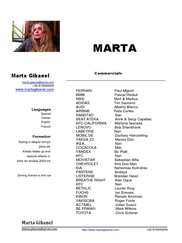 Marta CV | PDF | Business