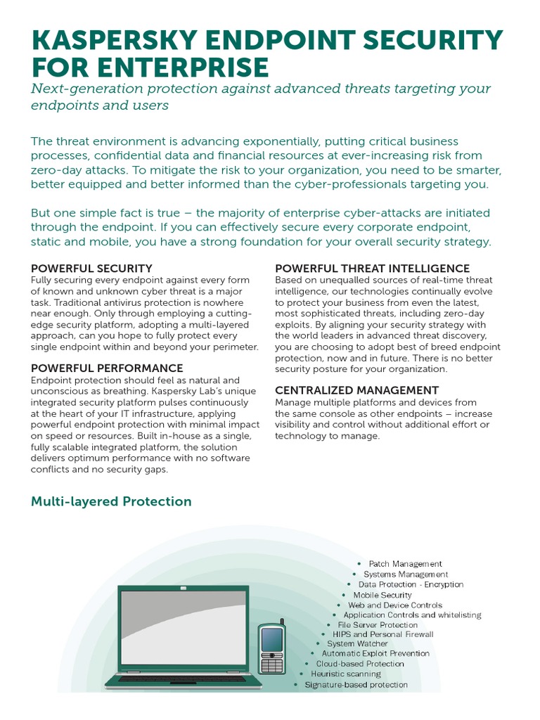 Kaspersky Endpoint Security For Enterprise | PDF | Computer Security | Security