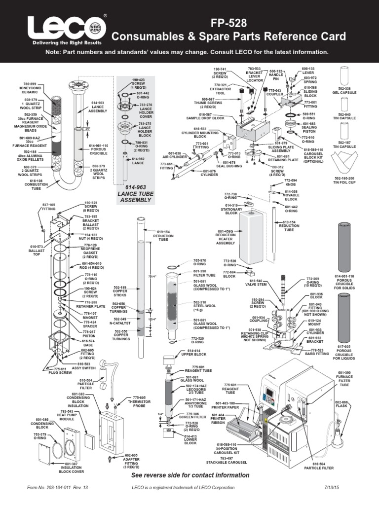 FP528 Reference Card 203-104-011 | PDF | Pipe (Fluid Conveyance) | Piston