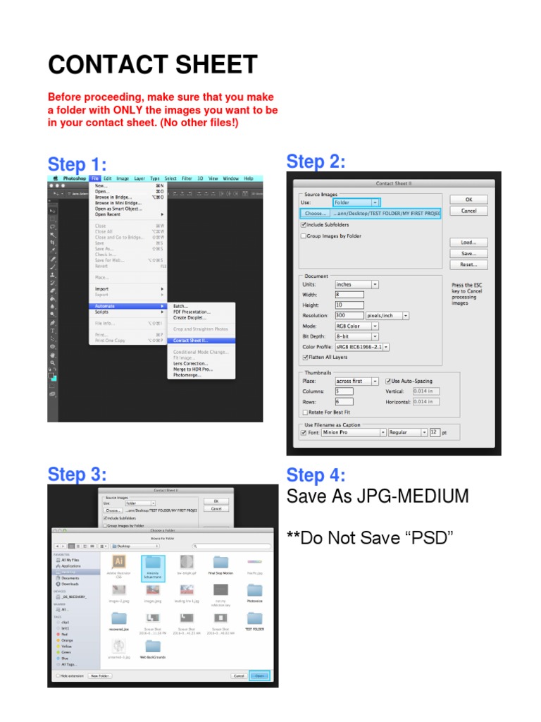 How To Make A Contact Sheet | PDF