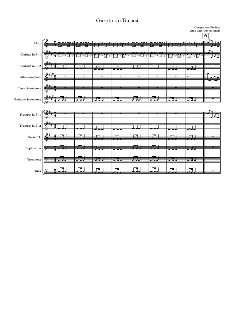 Garota Do Tacacá - Partituras e Partes | Descargar gratis PDF | Cuivres ...