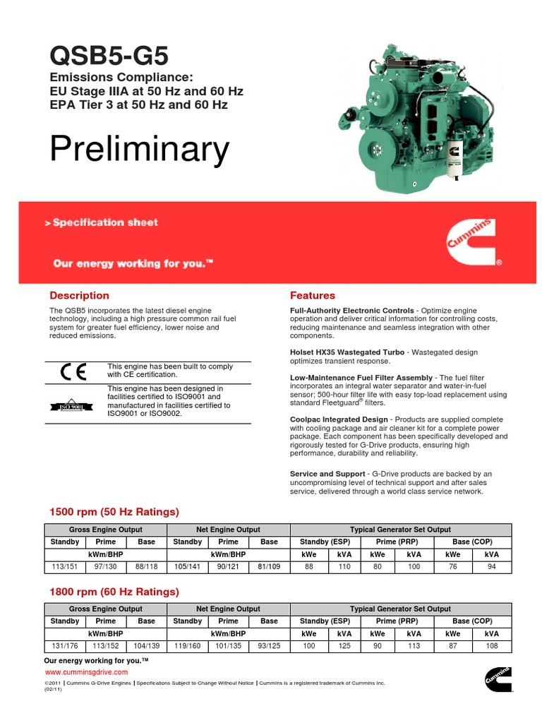 QSB5 G5 | PDF | Diesel Engine | Engines