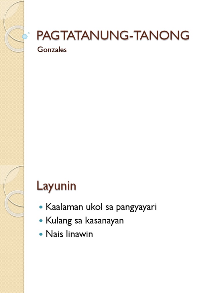 Metodolohiya Sa Pagtatanung-Tanong | PDF