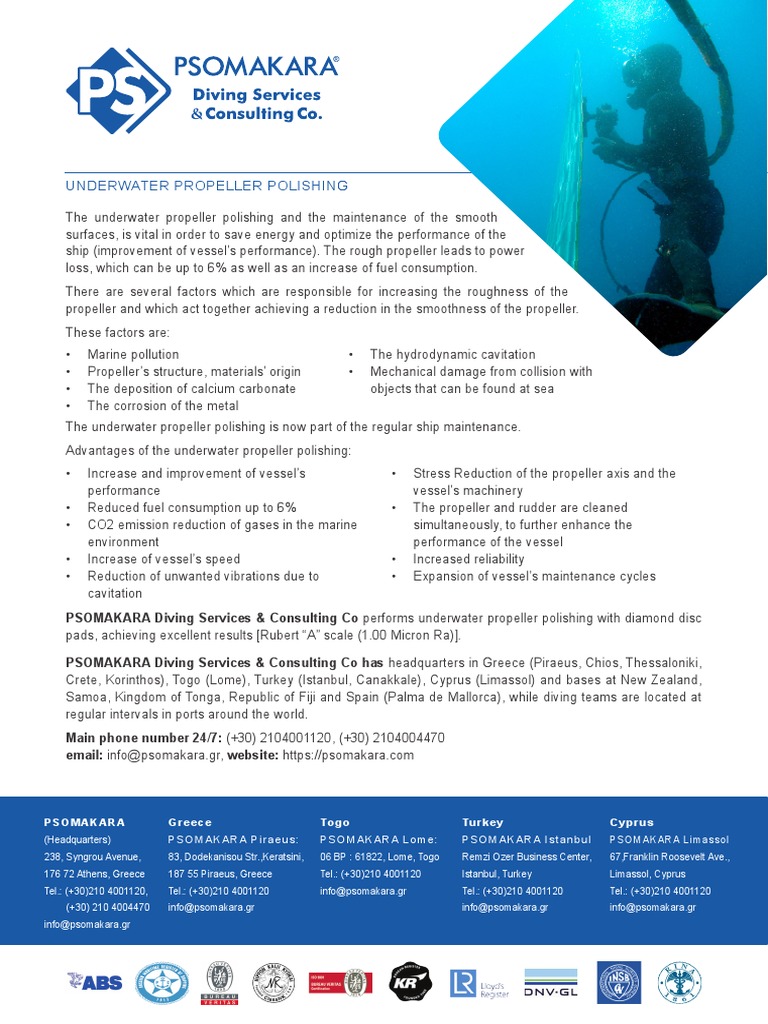 Underwater Propeller Polishing, UW Propeller Cleaning | PDF | Propeller ...