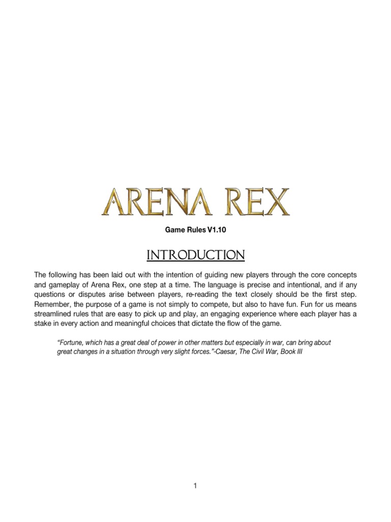 Arena Rex Gameplay and Rules Guide | PDF | History