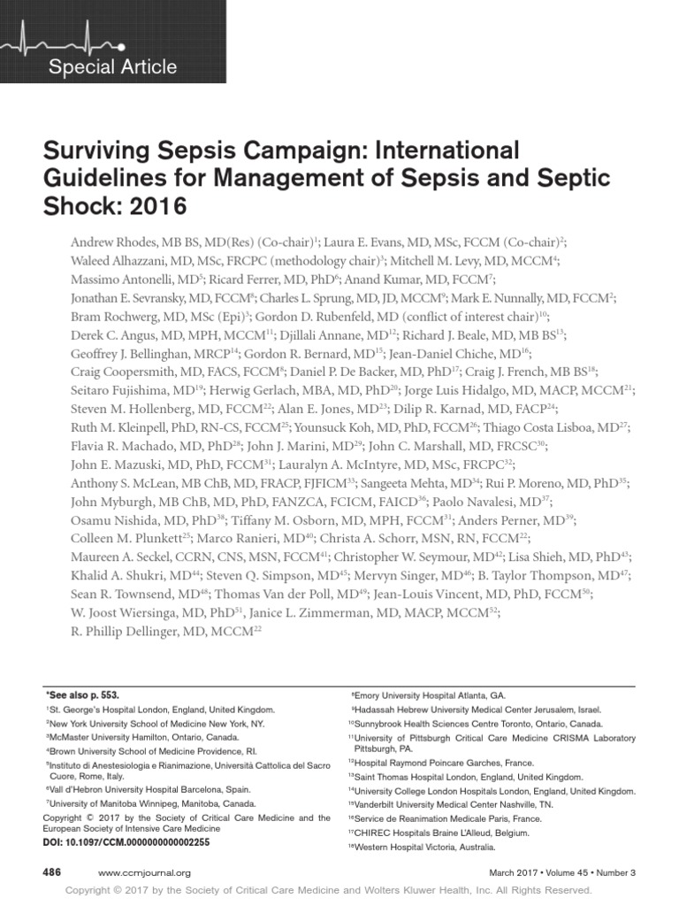 Sepsis 3 Guideline | PDF | Randomized Controlled Trial | Sepsis